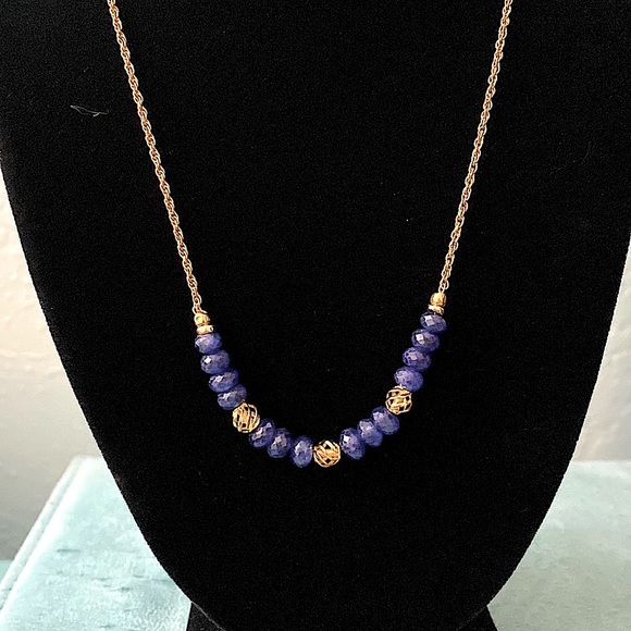 Devine Design | Jewelry | Genuine Sapphire And Gold Necklace | Poshmark